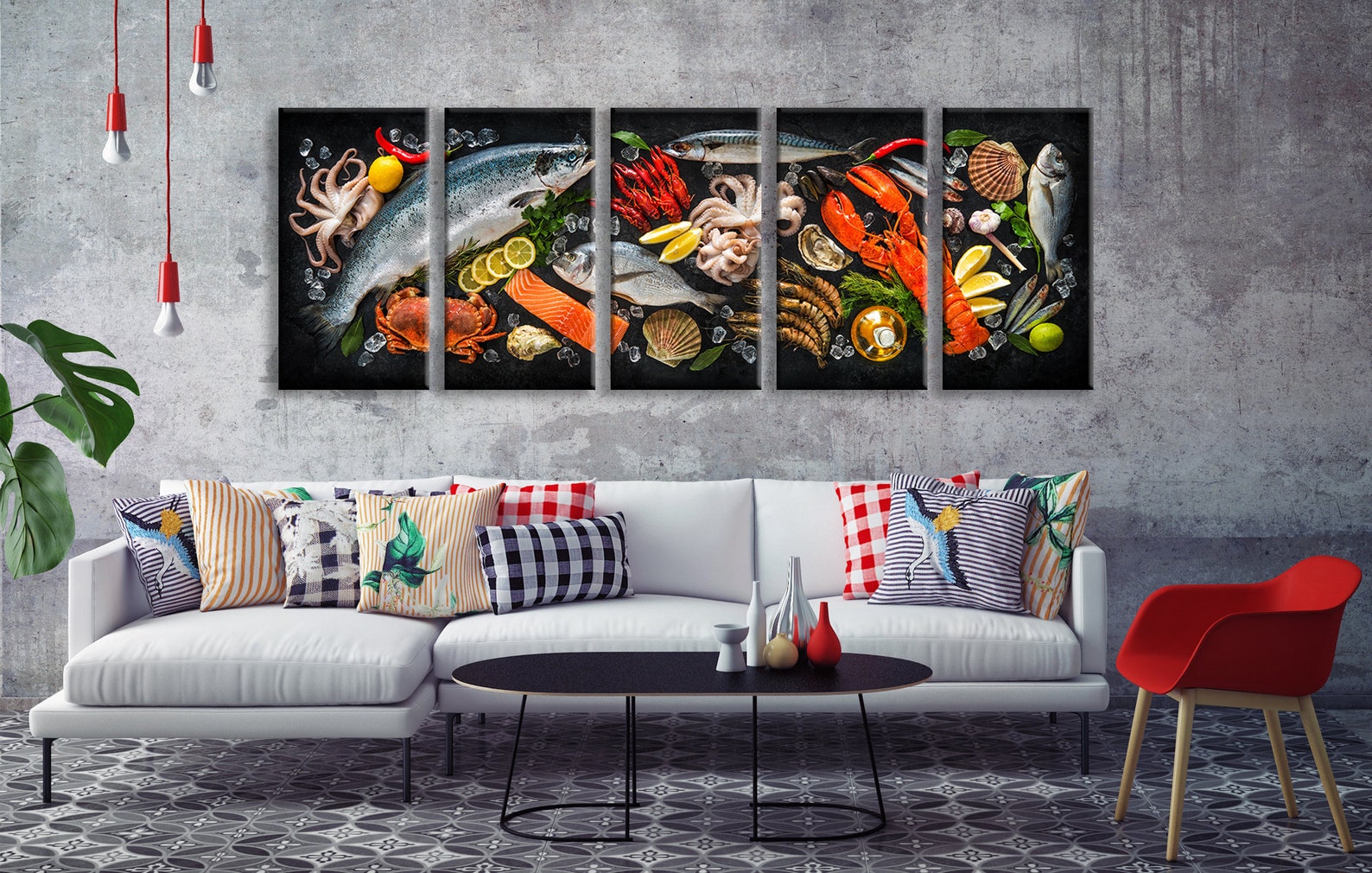 Healthy Food Art Sea Food Canvas Restaurant Decor Kitchen - Etsy