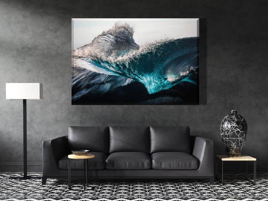 Ocean Wave Poster, Emerald Waves Wall Art, Free Blue Waves, Ocean Wave ...