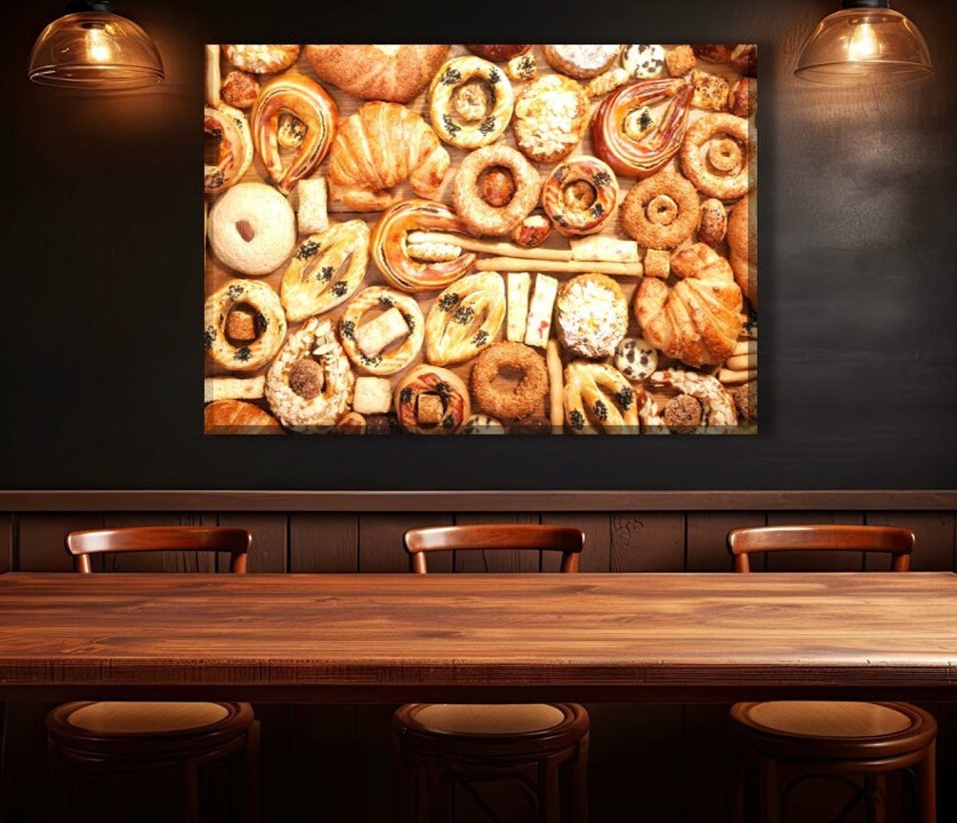 Wall Art for Bakery, Fresh Cookies Wall Decor, Delicious Baked Pastry ...