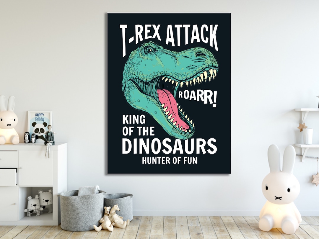 Dinosaur Print, T-rex Dinosaur Poster, Dino Canvas Print - Etsy