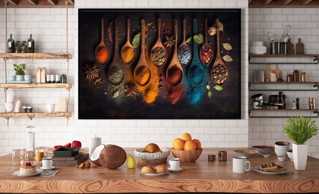 Colorful Spices in Wooden Spoons, Healthy Food Art, Food and Spices ...