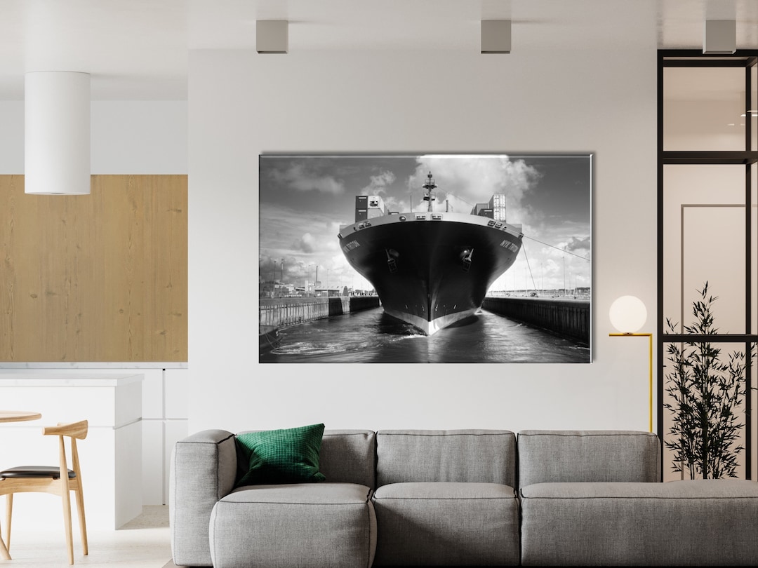 Container Ship Wall Art, Cargo Ship Canvas, Nautical Wall Art ...