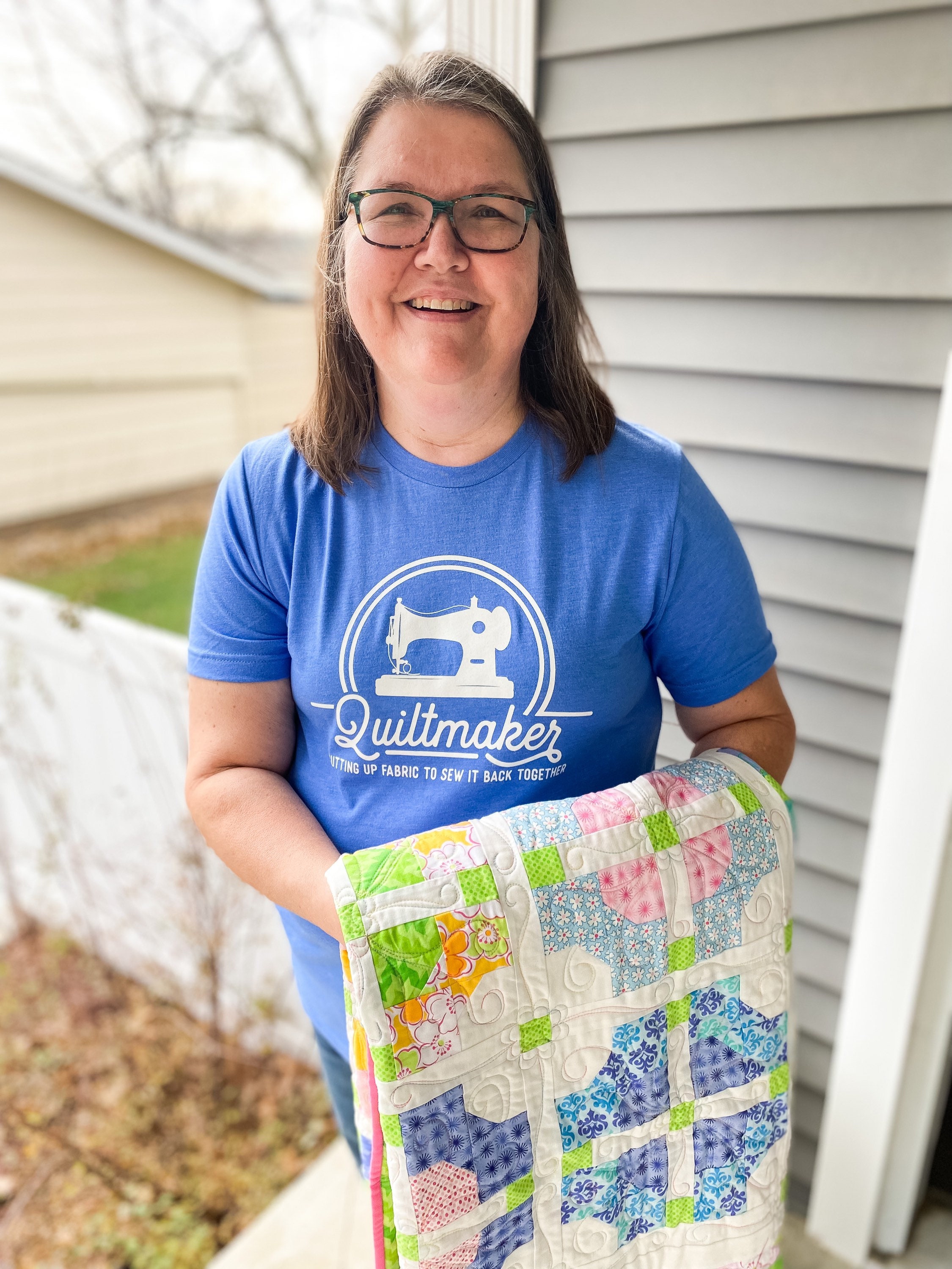 Quiltmaker Cutting up Fabric to Sew It Back Together Quilter Gift ...