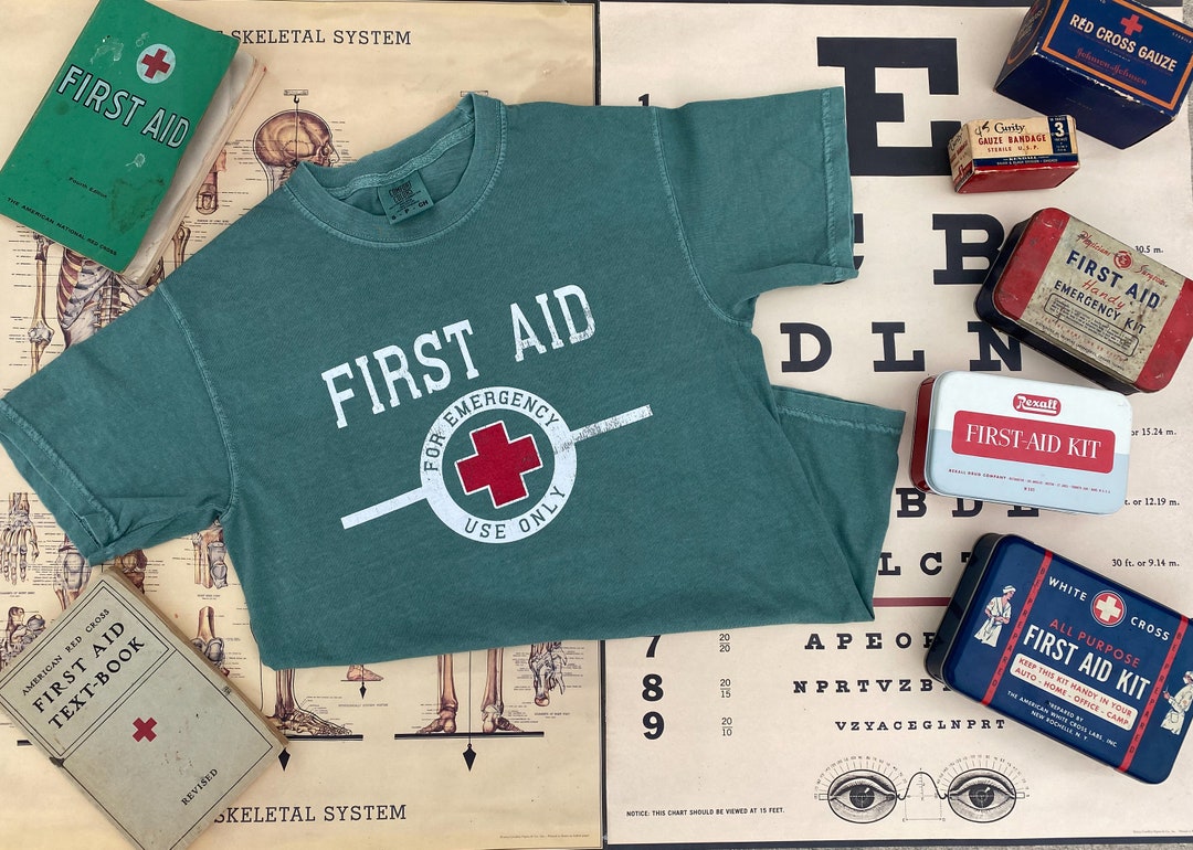 FIRST AID for Emergency Use Only Short Sleeve Tee Vintage Comfort ...