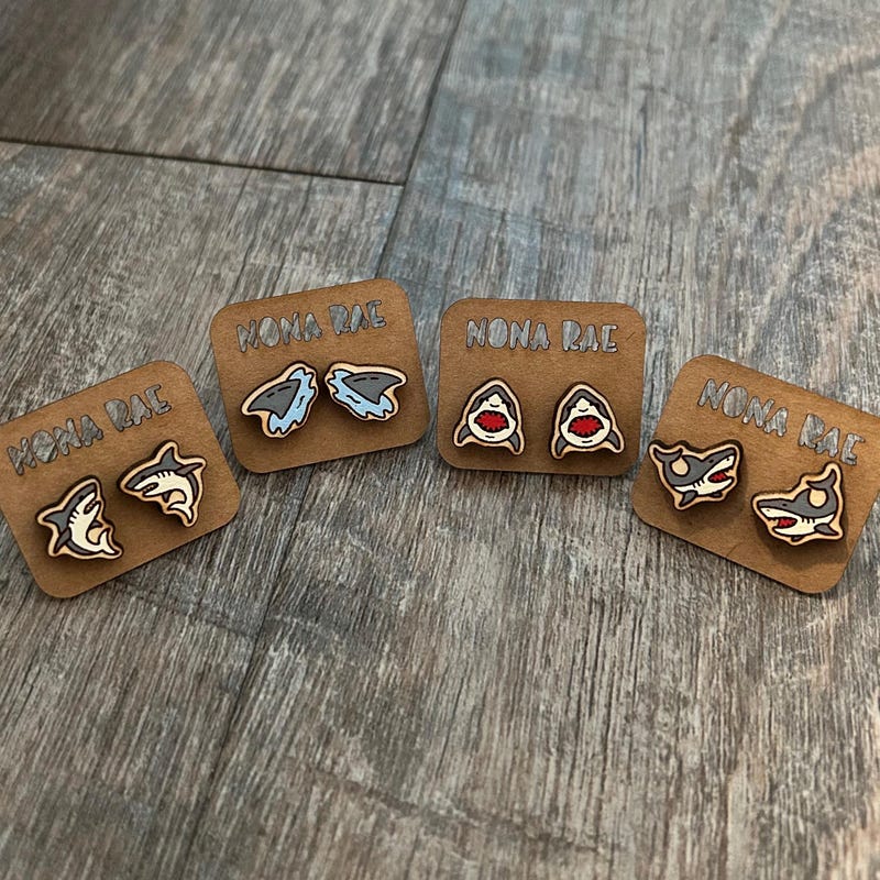 Shark Earrings - Etsy