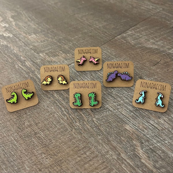 Dinosaur Earrings - Etsy