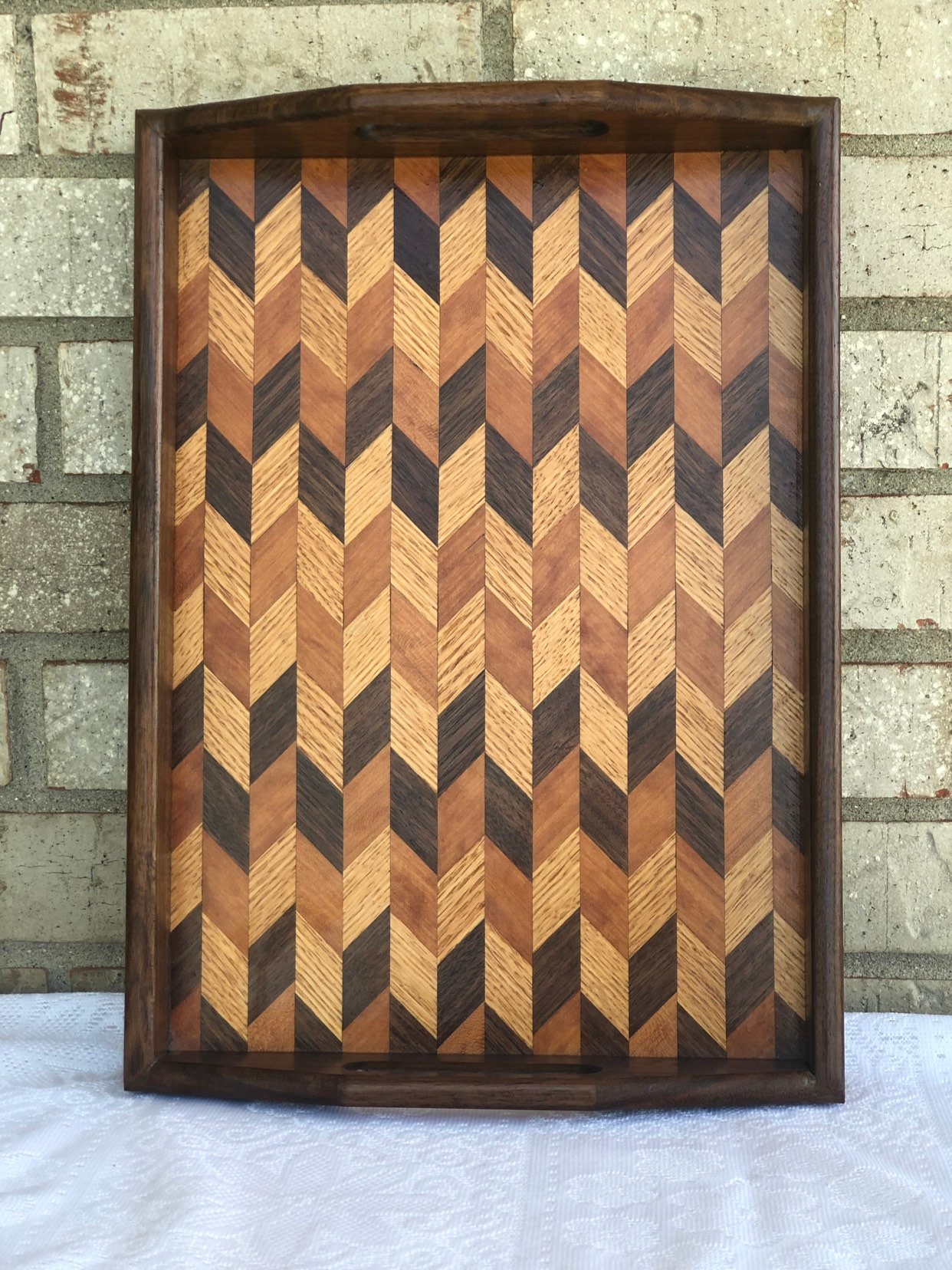 Walnut Serving Tray Wooden Serving Tray Coffee Table Tray | Etsy