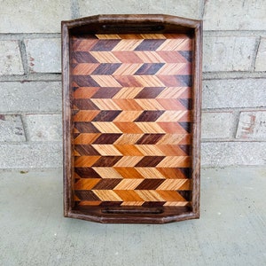 Walnut Serving Tray, Wooden Serving Tray, Coffee/tea Tray, Bar/cocktail ...