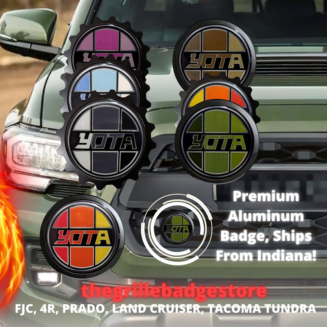 3.75" Aluminum Tri-color Yota Grille Badge Gear or New Round Style ...
