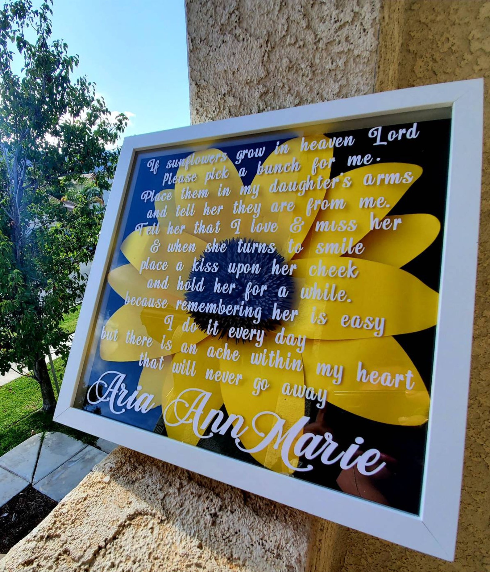 Sunflowers for Heavenly Daughter Sunflower Shadow Box in - Etsy