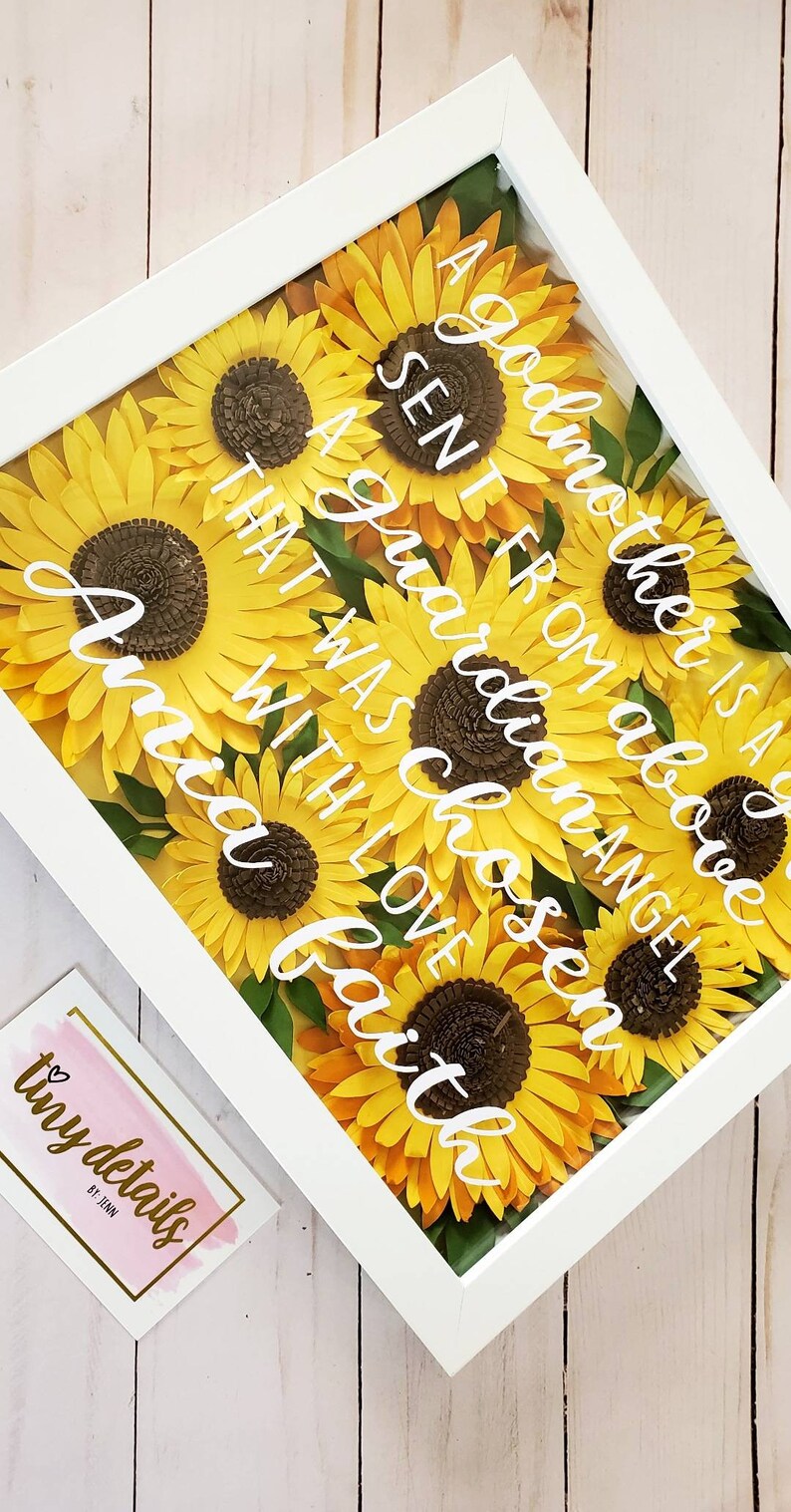 Sunflower Shadow Box Sunflower Paper Art Forever Flowers - Etsy