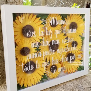 Sunflower Shadow Box Sunflower Paper Art Forever Flowers - Etsy