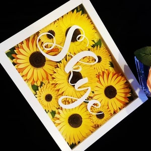 Sunflower Shadow Box Sunflower Paper Art Forever Flowers - Etsy