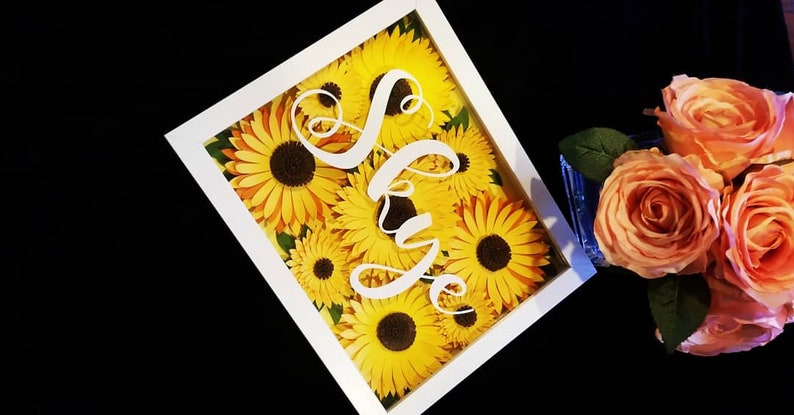 Sunflower Shadow Box Sunflower Paper Art Forever Flowers - Etsy