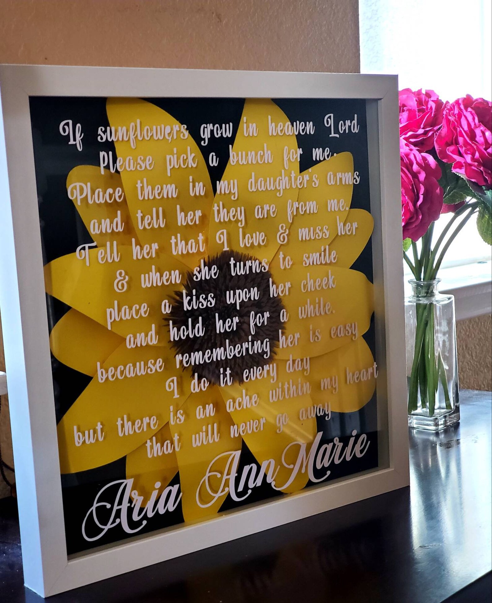 Sunflowers for Heavenly Daughter Sunflower Shadow Box in - Etsy