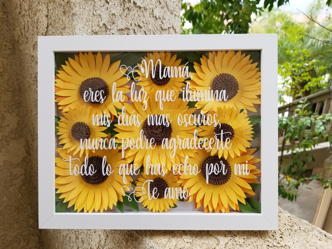 Sunflower Shadow Box Sunflower Paper Art Forever Flowers - Etsy