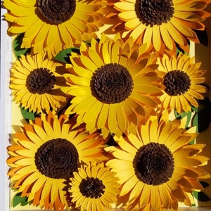 Sunflower Shadow Box Sunflower Paper Art Forever Flowers - Etsy