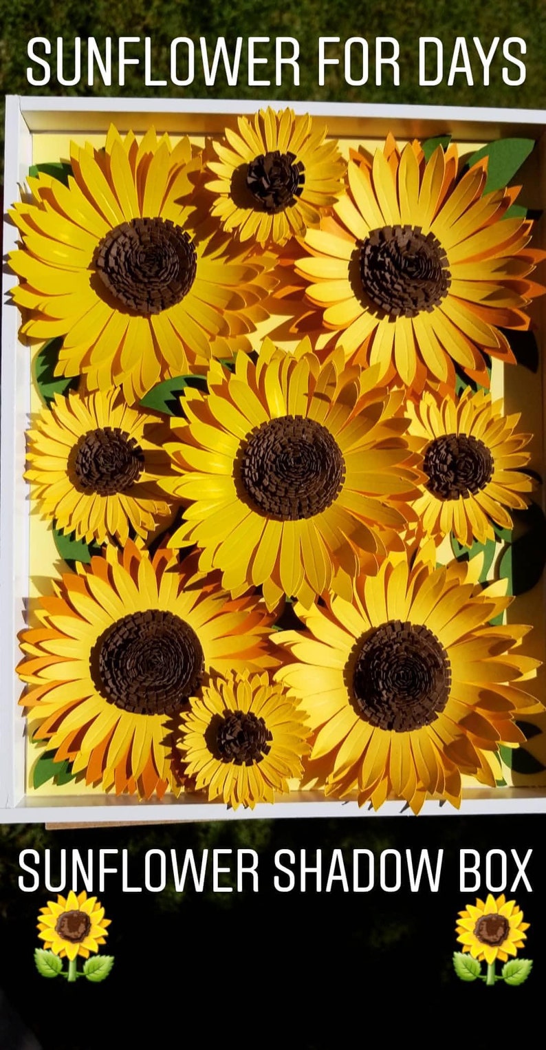 Sunflower Shadow Box Sunflower Paper Art Forever Flowers - Etsy
