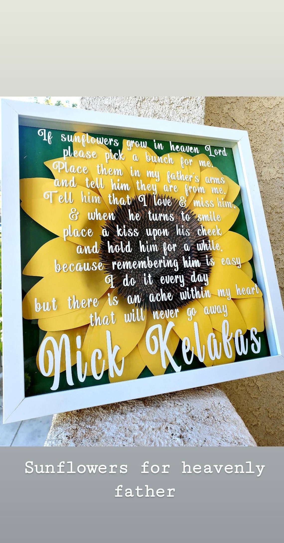 Sunflowers for Heavenly Daughter Sunflower Shadow Box in - Etsy