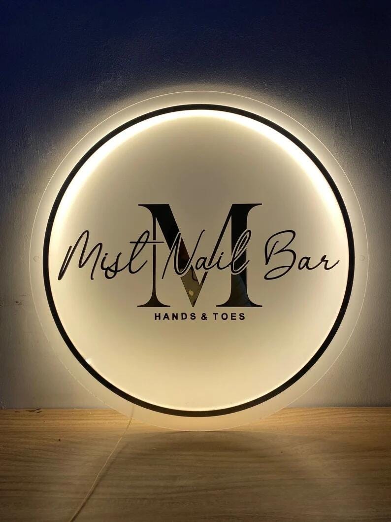 Custom Backlit Acrylic Sign Acrylic Logo Sign LED Business Sign Salon ...