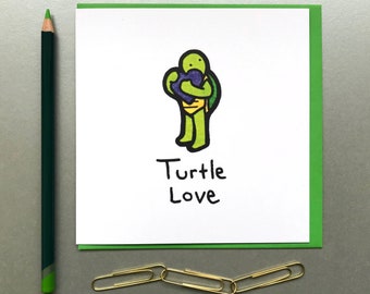 Turtle Love Card | Etsy