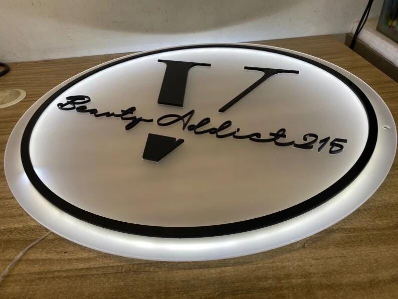 Custom Backlit Acrylic Sign Acrylic Logo Sign LED Business Sign Salon ...