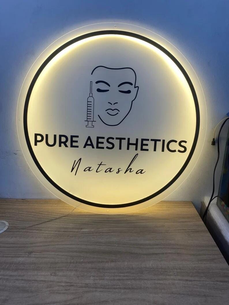 Custom Backlit Acrylic Sign Acrylic Logo Sign LED Business Sign Salon ...