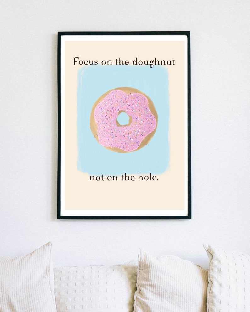 Focus on the Doughnut | Digital Print, Downloadable Art Illustration - Etsy