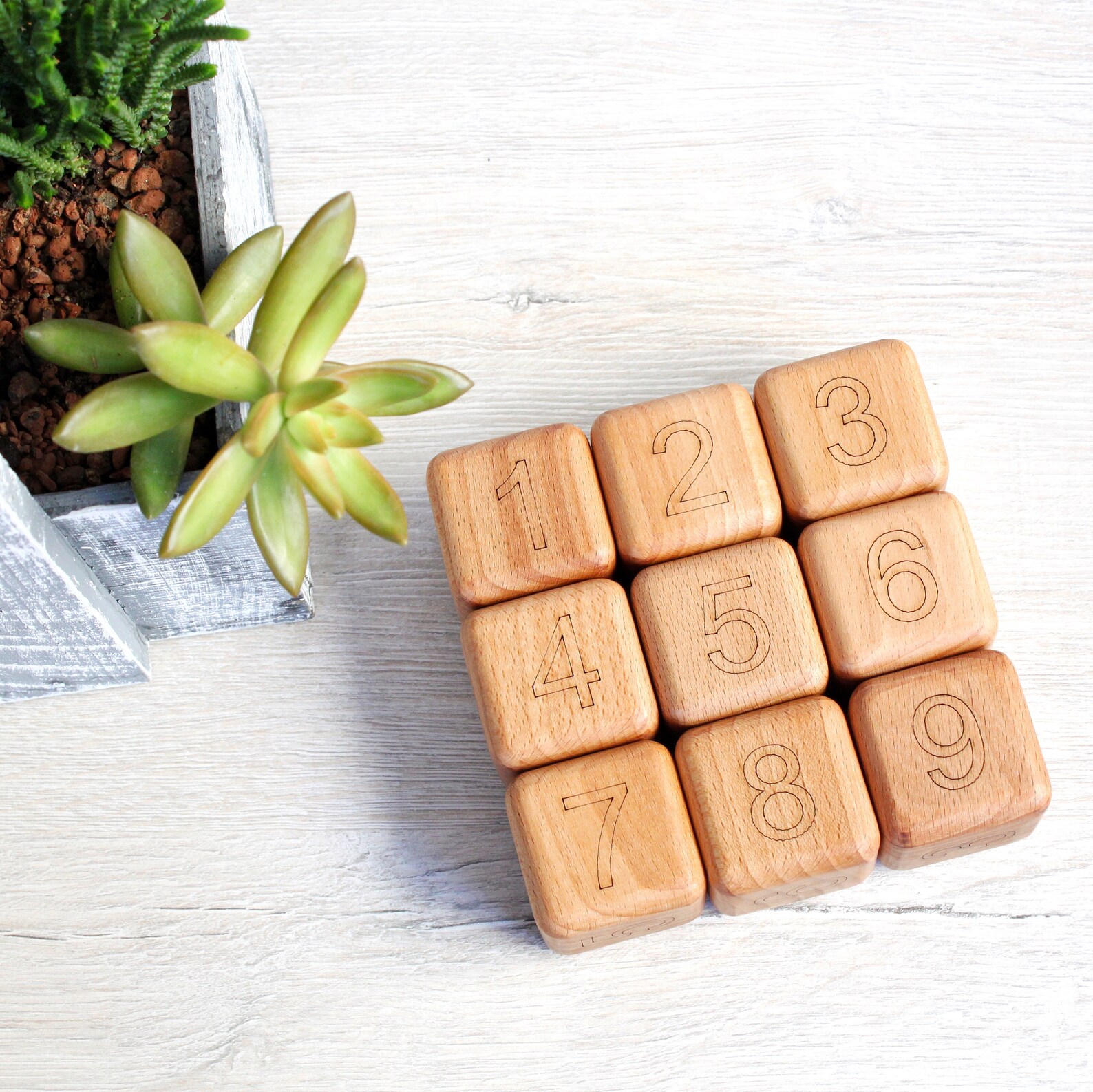 Wood Number Blocks Wooden Blocks Toy Number Cubes Montessori | Etsy