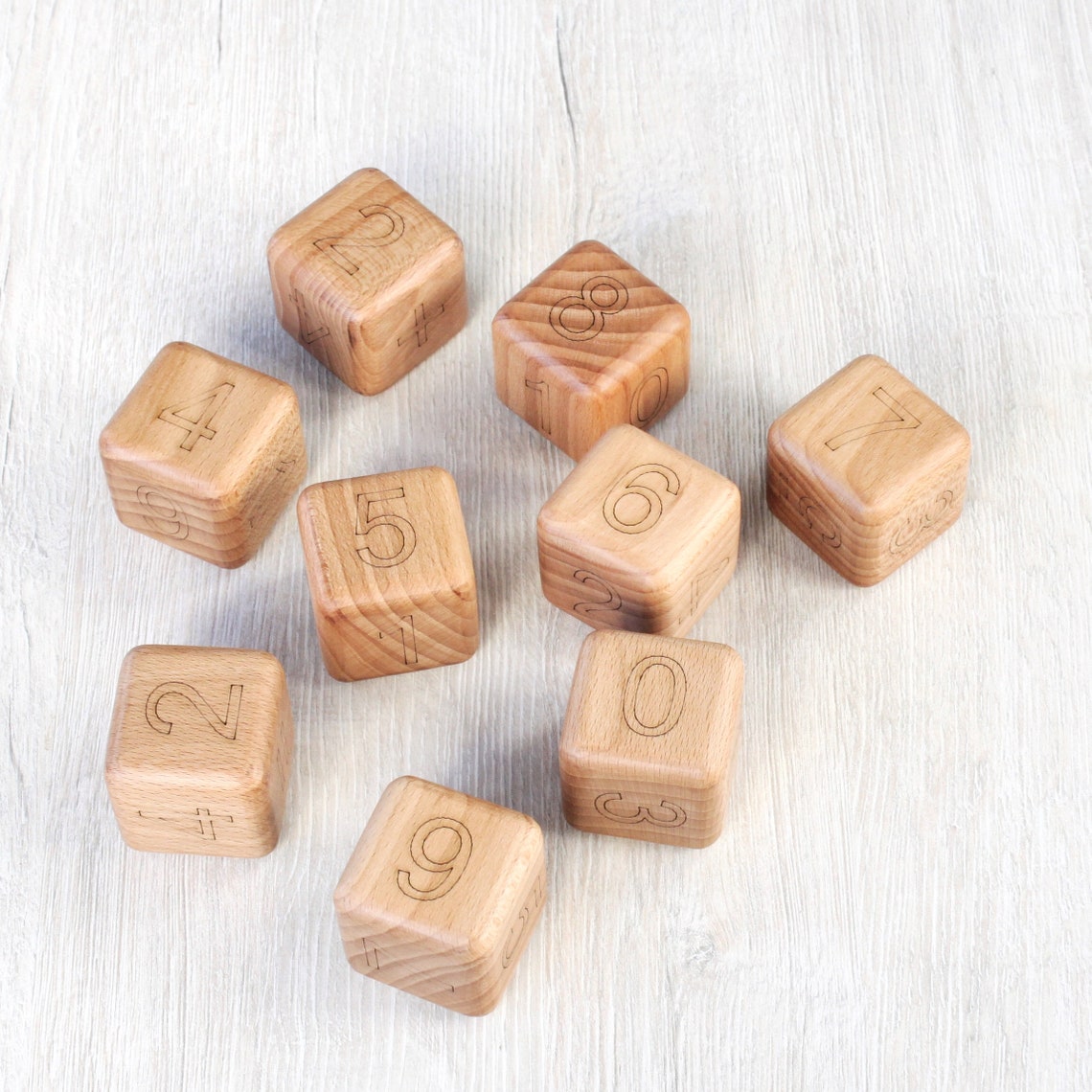 Wood number blocks Wooden Blocks Toy Number cubes Montessori | Etsy