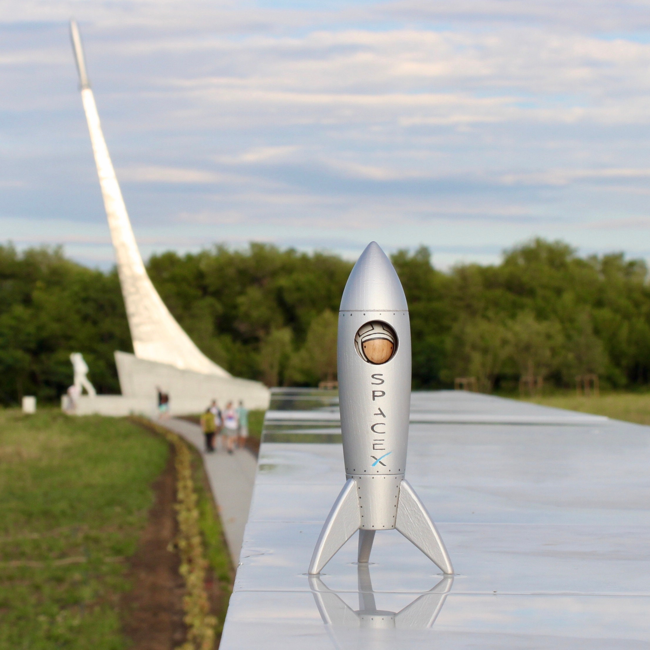 Star ship Space X Wood toy Rocket ship toy Astronaut Peg Doll | Etsy