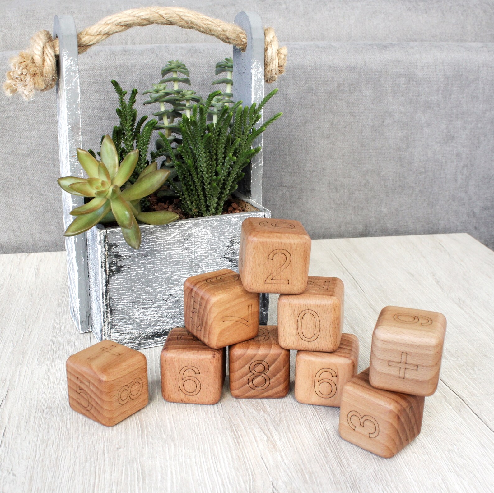 Wood number blocks Wooden Blocks Toy Number cubes Montessori | Etsy