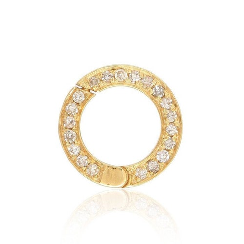 14K Solid Gold Diamond Enhancer Charm Pendant Lock Gold Charm - Etsy