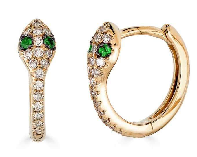 Green and Gold Snake Earrings. Statement Beaded Earrings. - Etsy