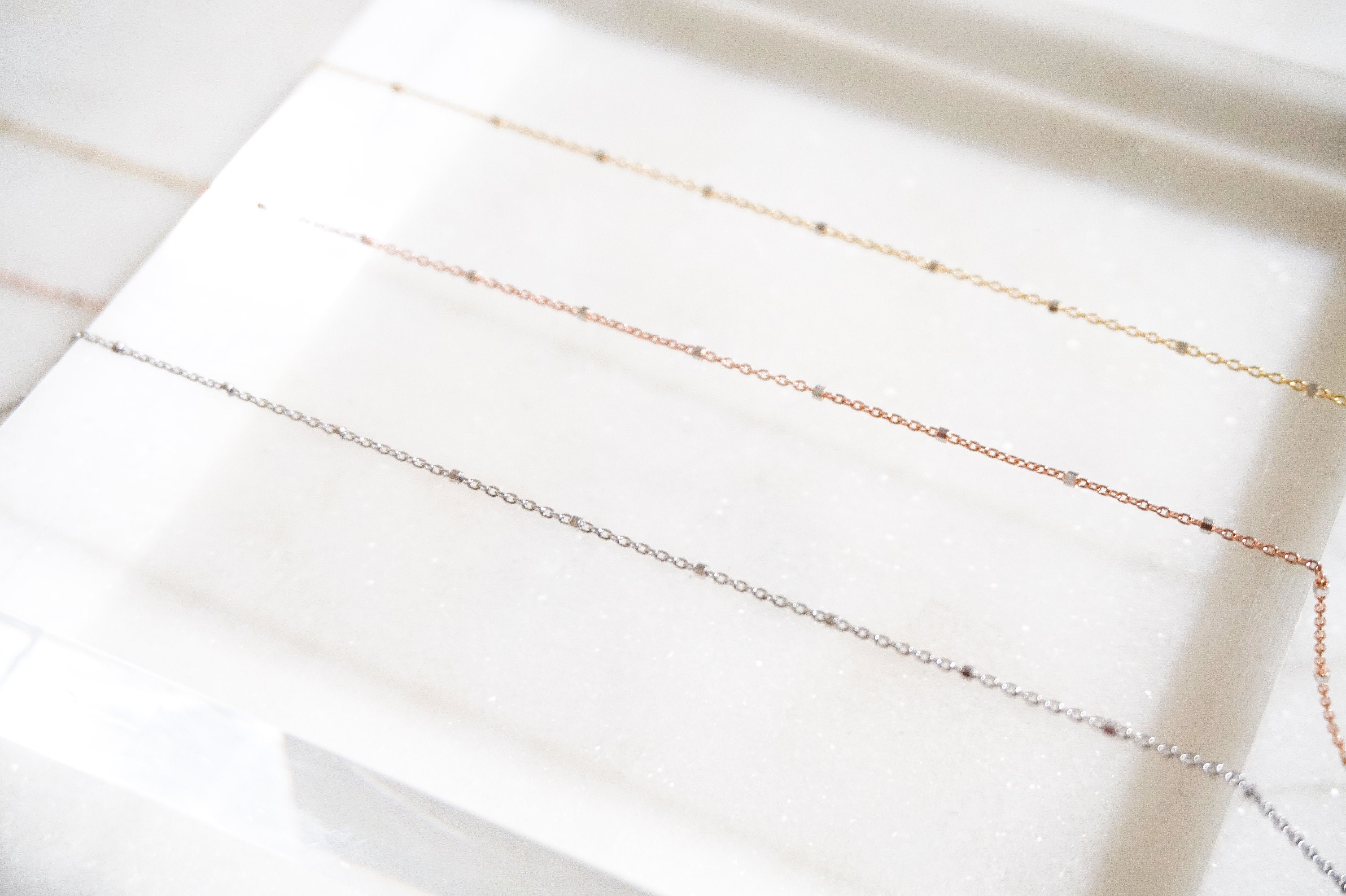 14k Gold Saturn Necklace Satellite Ball Chain Gold Necklace - Etsy