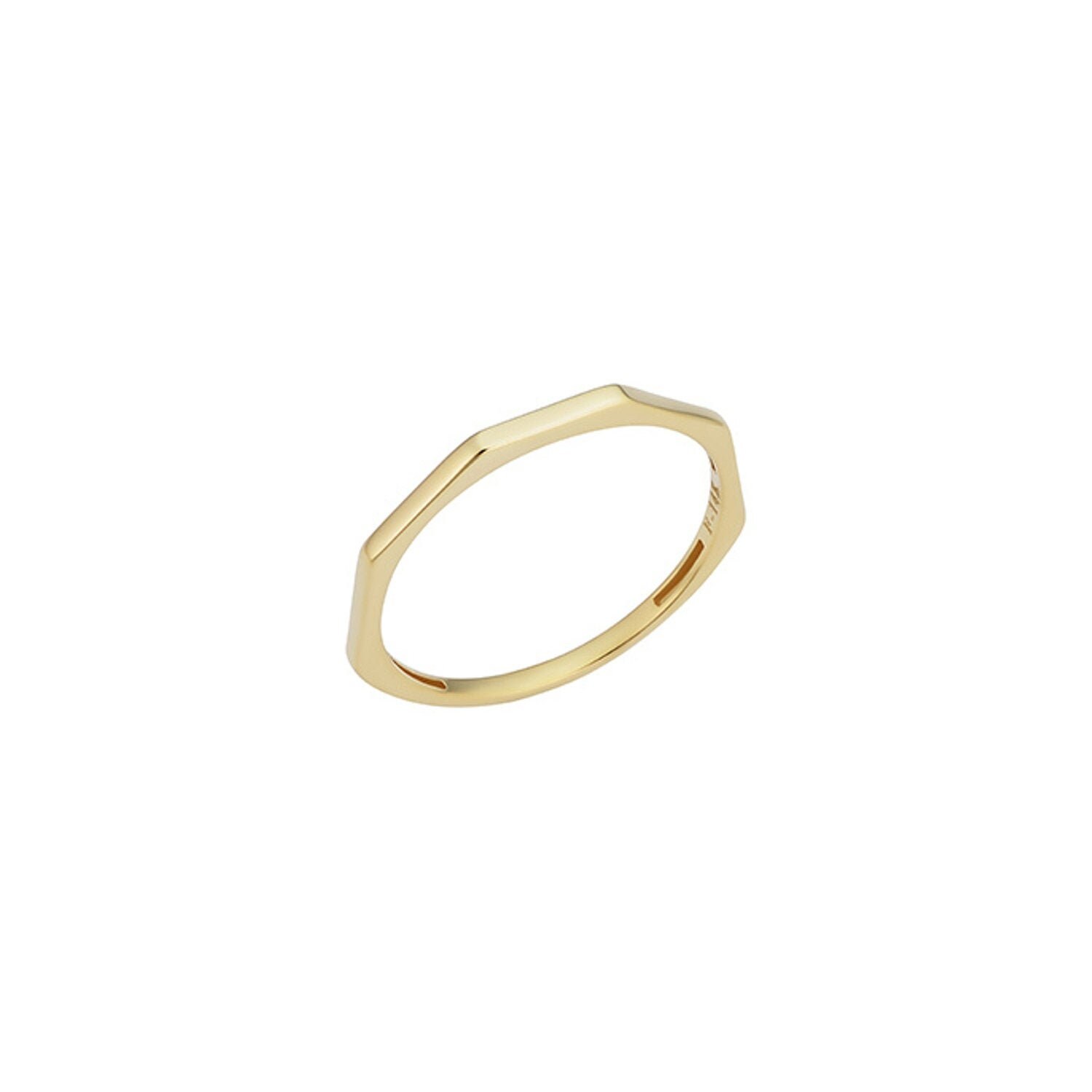 14k Gold Geometric Ring 14k Gold Stackable Ring Solid Gold - Etsy