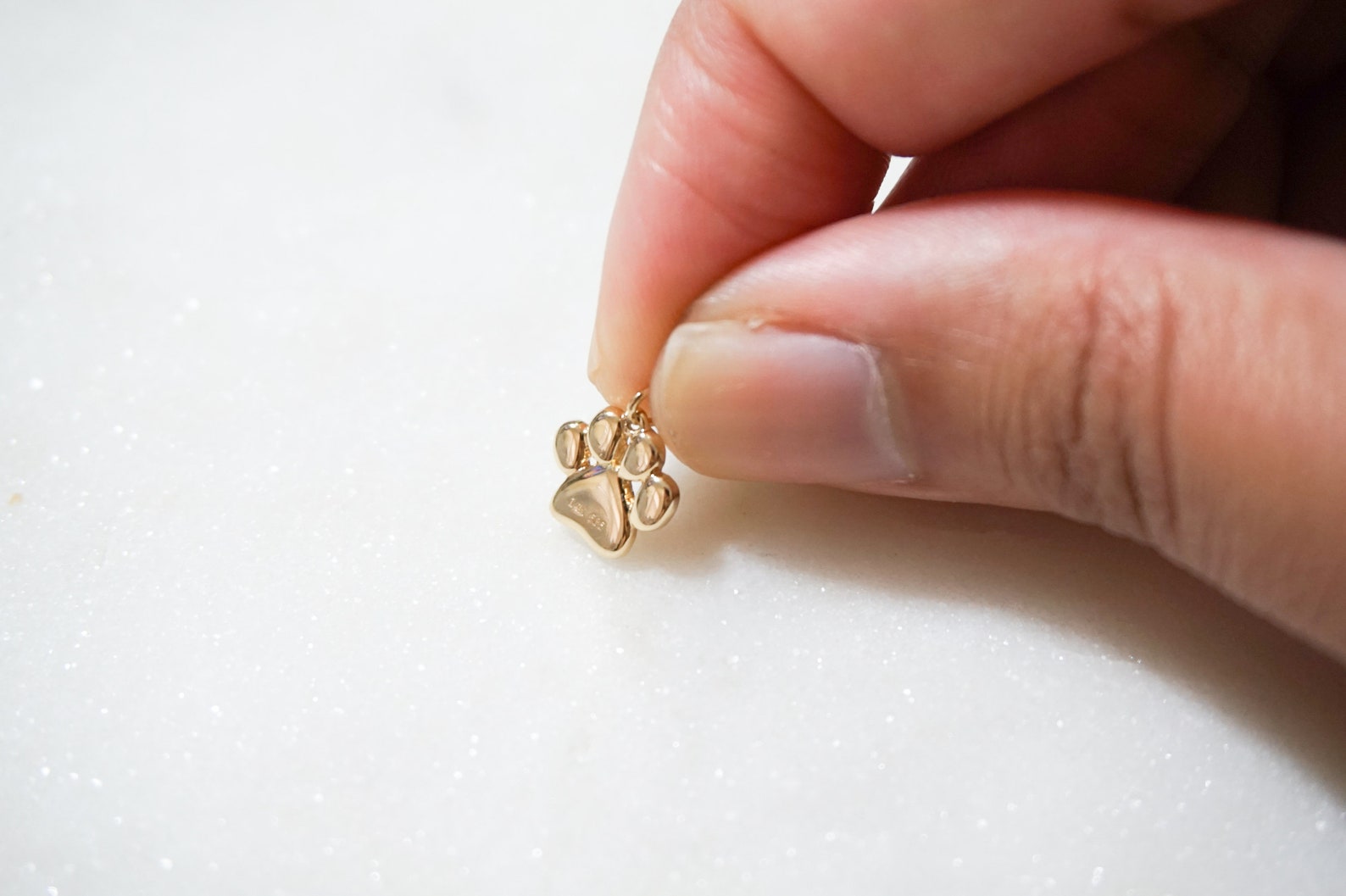 14k Diamond Paw Print Diamond Dog Necklace Cat Dog Paw Print - Etsy