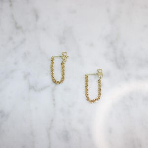 14K Rope Chain Earrings, Solid Gold Chain Earrings, Every Day Chain ...