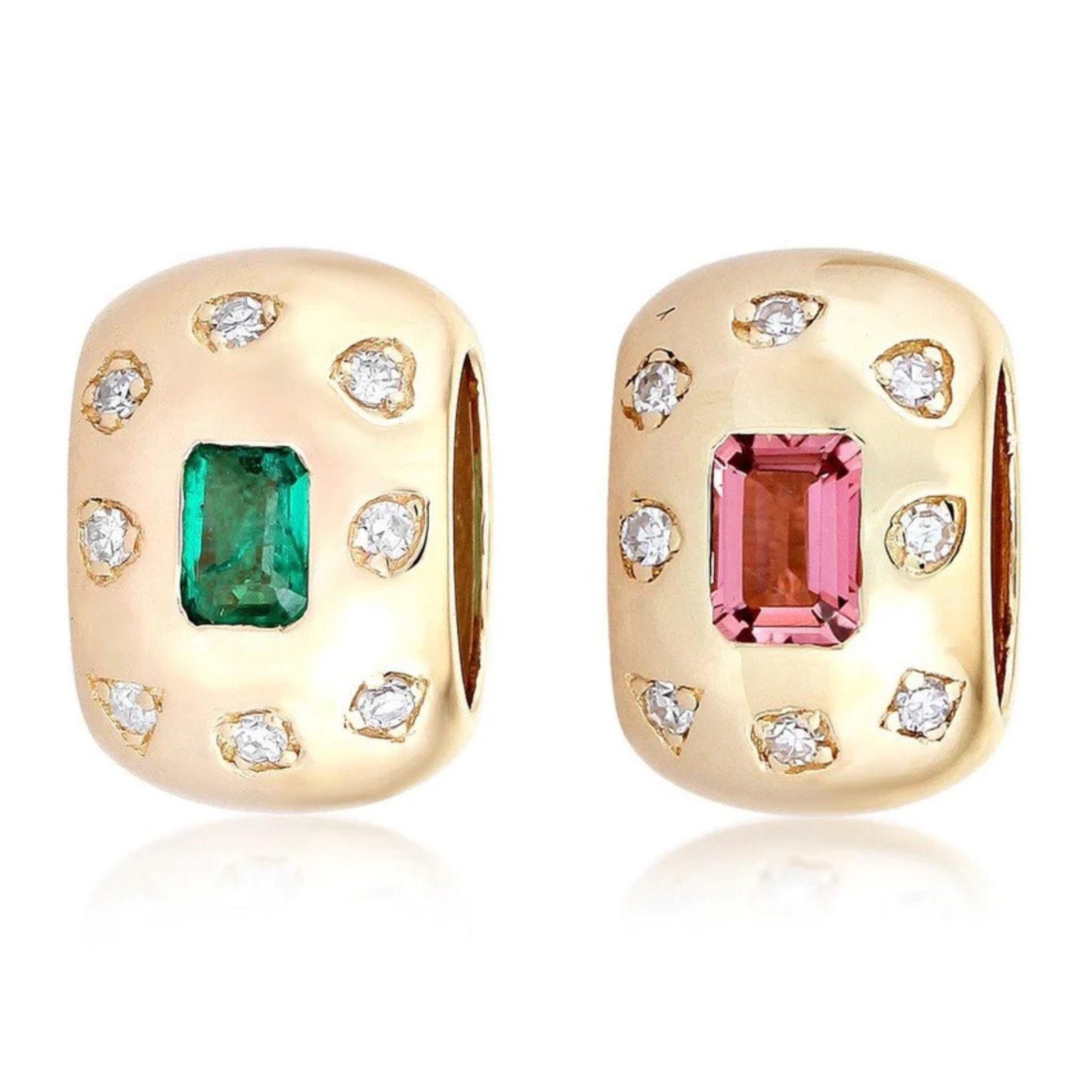 14K Large Diamond Bead Spacer, Diamond Connector Bead Spacer, Diamond ...