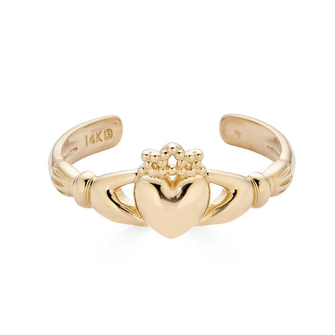 14K Heart Toe Ring, 14K Solid Gold Toe Ring, Real Gold Toe Ring, 14K ...