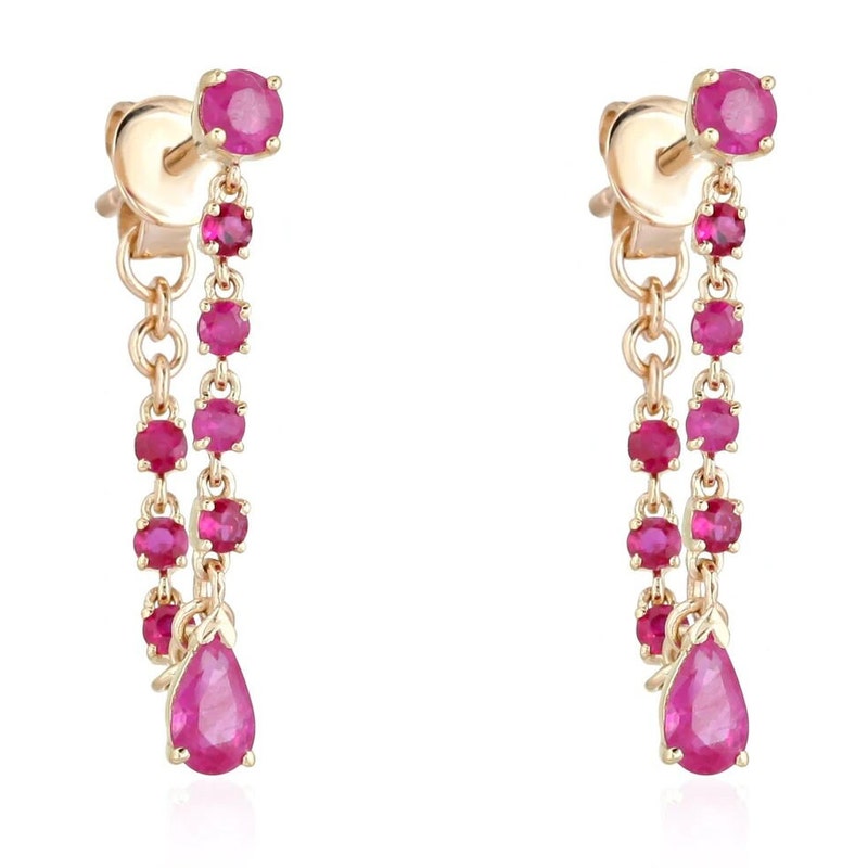 Ruby Earrings 14k - Etsy