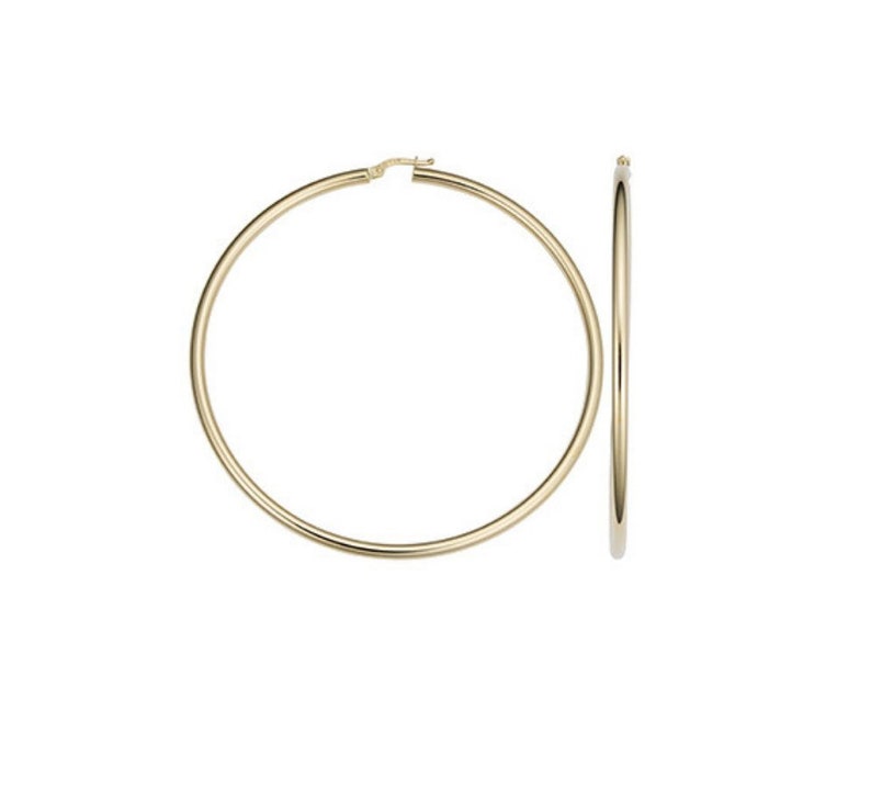 Thick Gold Hoops Real Gold Hoops Black Friday Sale 14k Gold - Etsy
