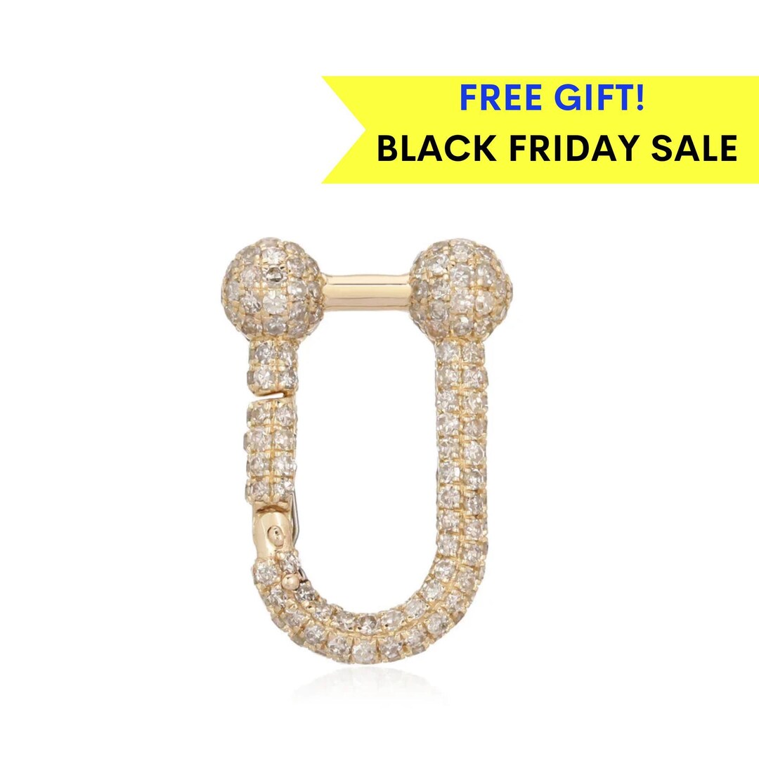 14K Gold Diamond Charm Clasp, Enhancer Pendant Lock - Etsy