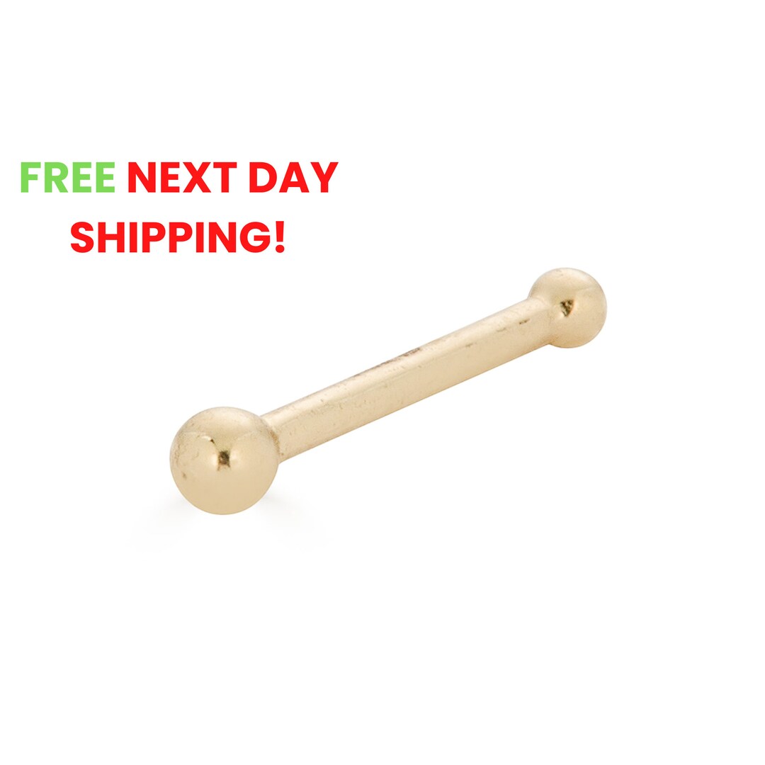 14K Solid Gold Ball Nose Stud, 20g 0.8mm Nose Stud, Ball Nose Stud, 14k ...