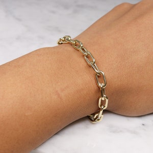 Solid Gold Bracelet, 14k Gold Bracelet, Thick Gold Bracelet, Black ...
