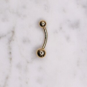14K Standard Belly Ring, Solid Gold Belly Ring, Real Gold Belly Jewelry ...