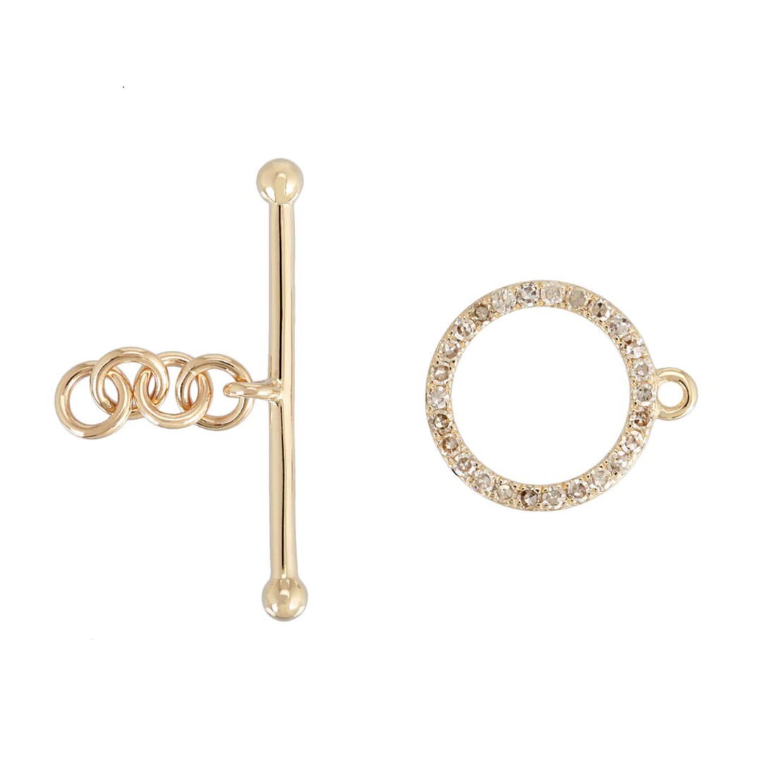 14k Diamond Toggle Clasp, 14k Solid Gold Toggle Clasp, Diamond Clasp ...