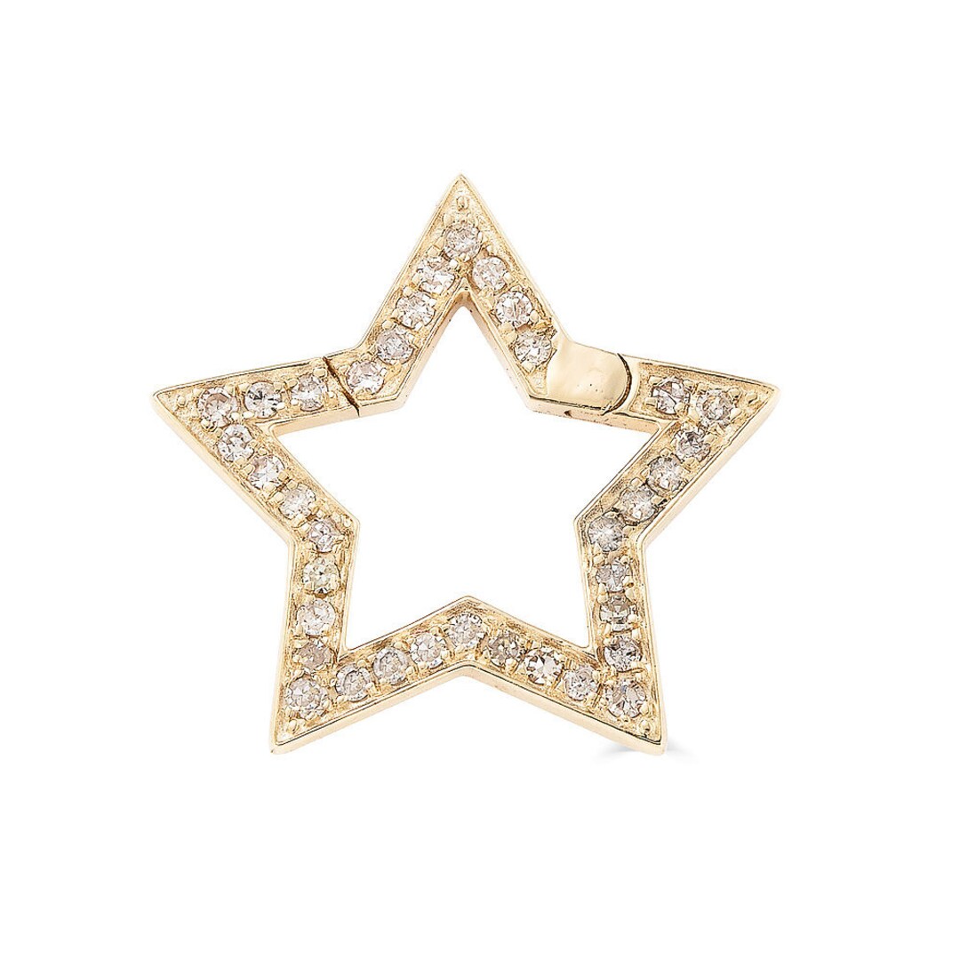 14k Diamond Star Lock, Diamond Charm Lock, 14k Diamond Enhancer Charm ...