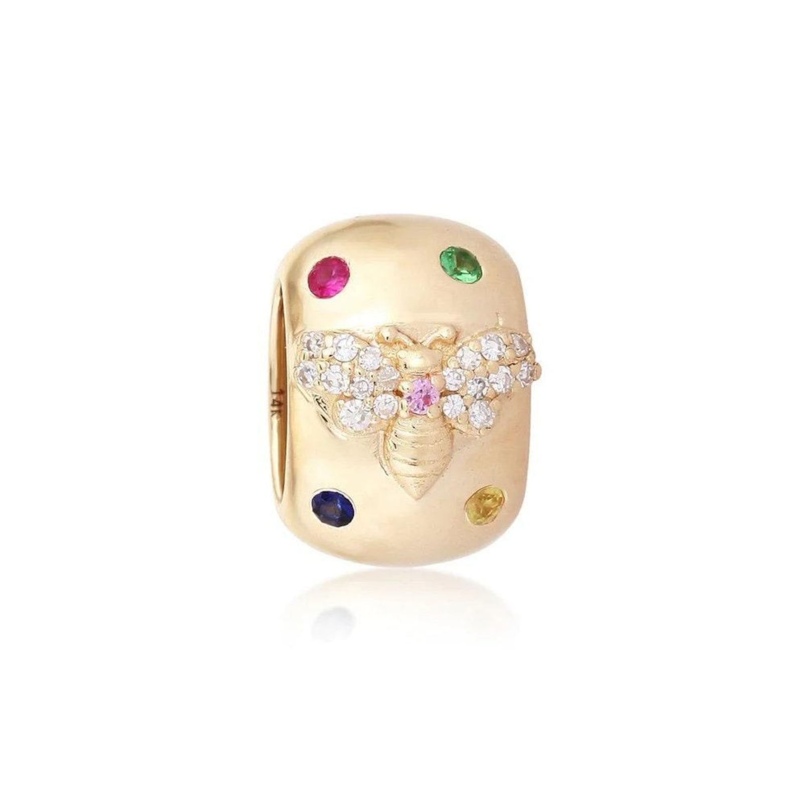 14K Large Diamond Bead Spacer, Diamond Connector Bead Spacer, Diamond ...