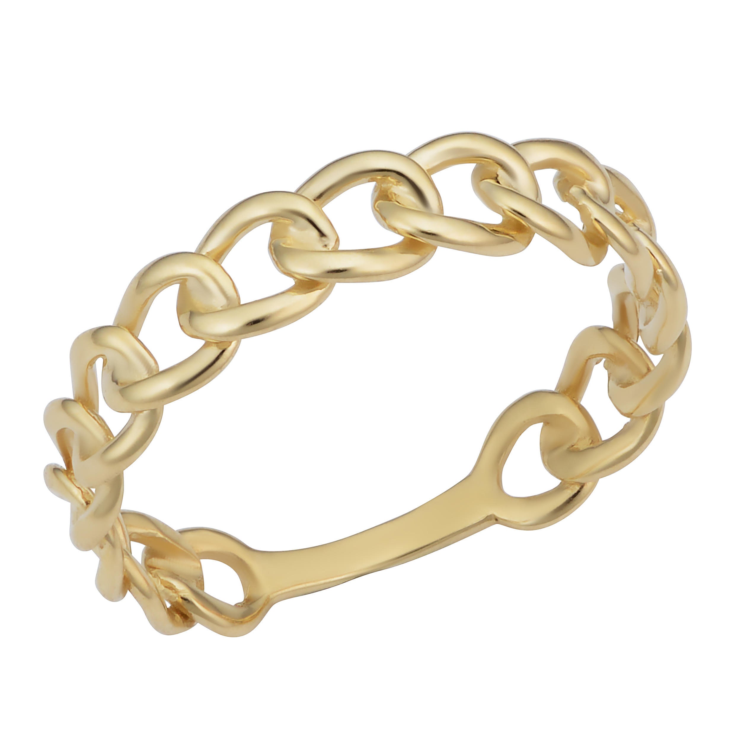 14k Gold Chain Ring 14K Solid Gold Curb Link Chain Ring Gold - Etsy